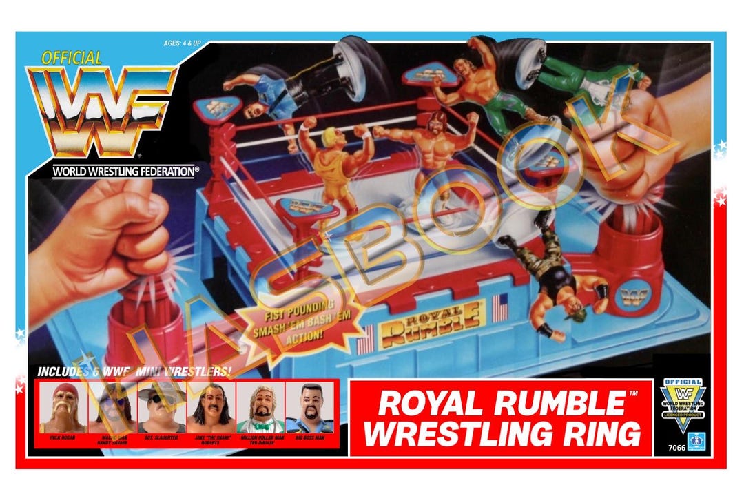 WWF Hasbro Mini Royal Rumble Ring Box Cover Reproduction 11x17 Digital ...