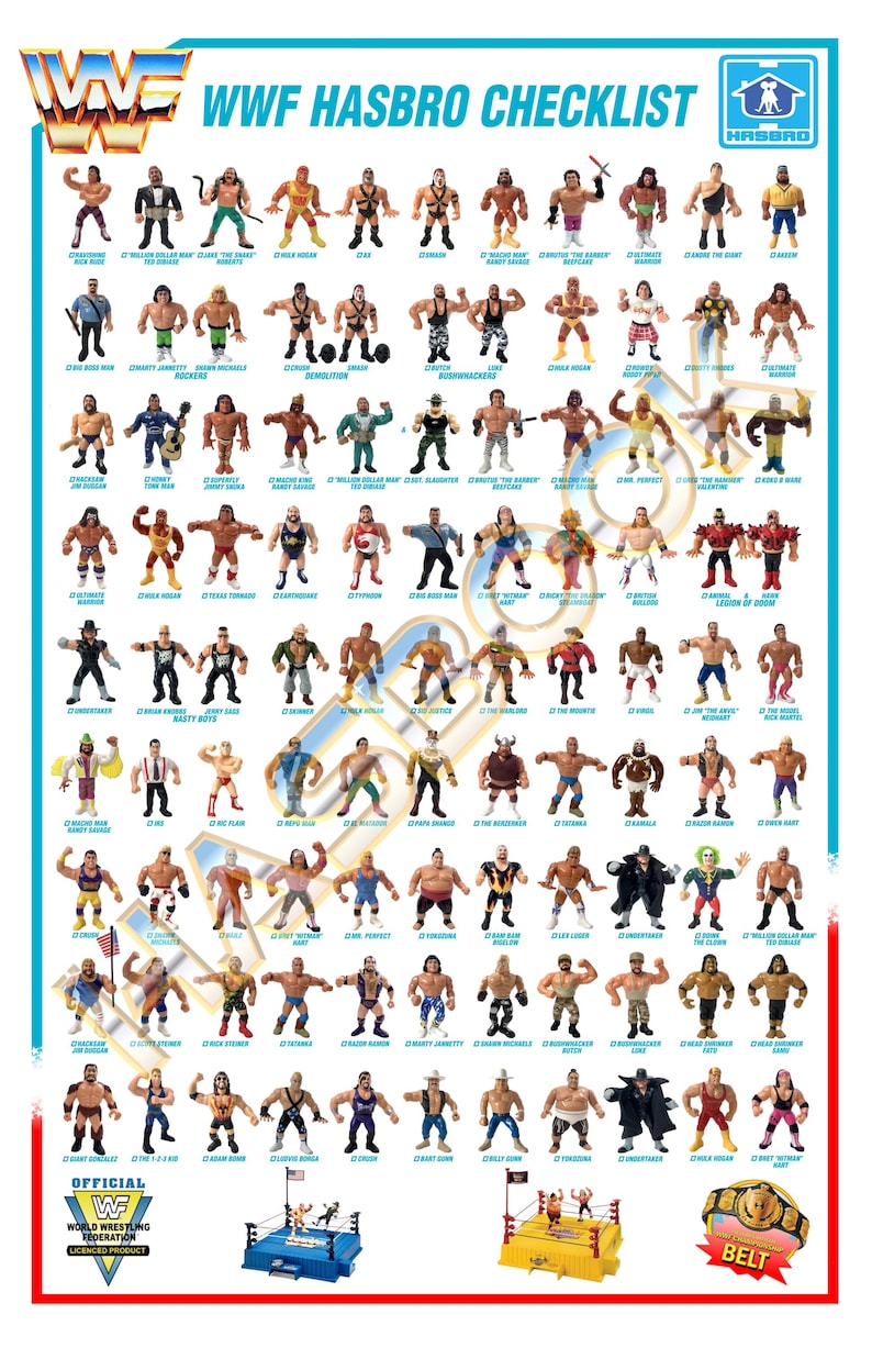 WWF Hasbro Photo Checklist 11x17 Digital File. *you Print* - Etsy