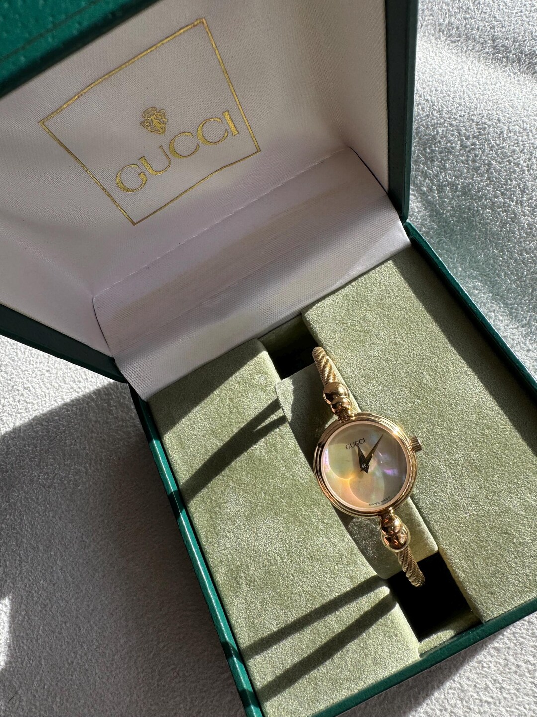 Vintage GUCCI Cable Bangle Watch, Circa 1990s - Etsy