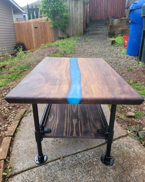 Black Walnut Live Edge Epoxy Coffee Table - Etsy