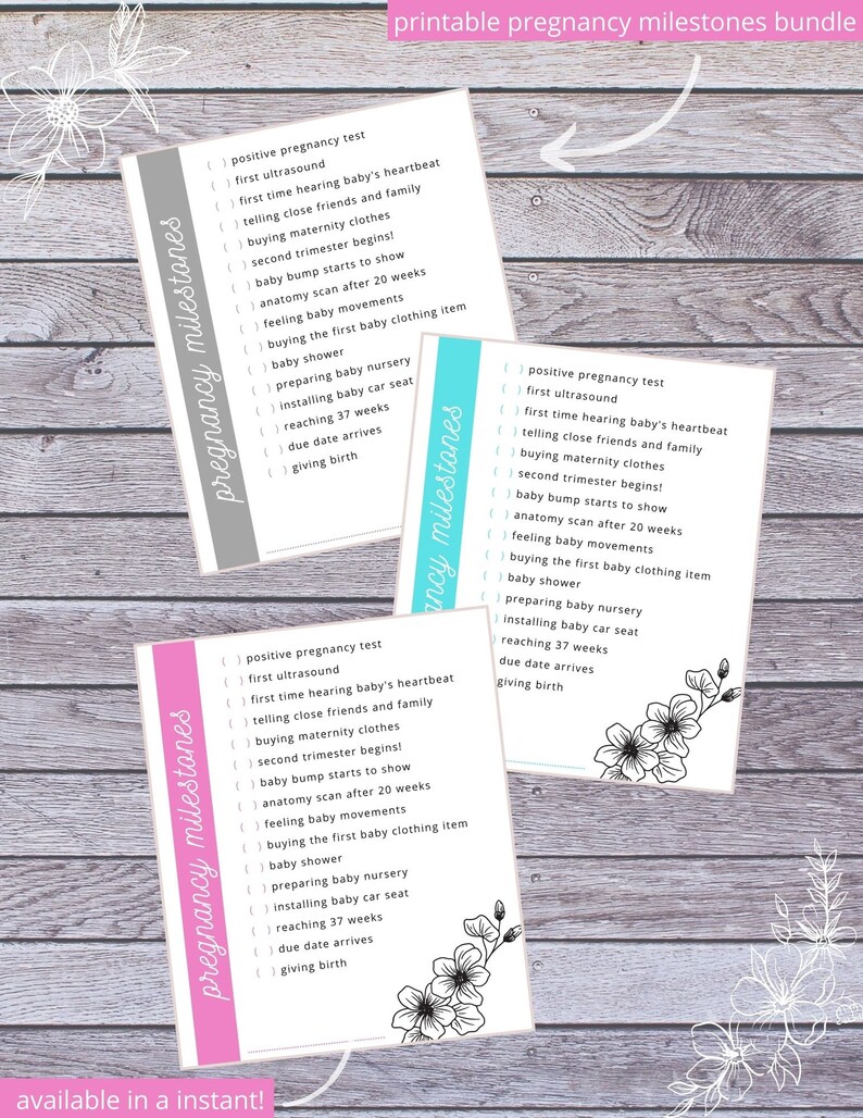 Pregnancy Milestones, First Time Mom Gift, Pregnancy Journal, Baby ...