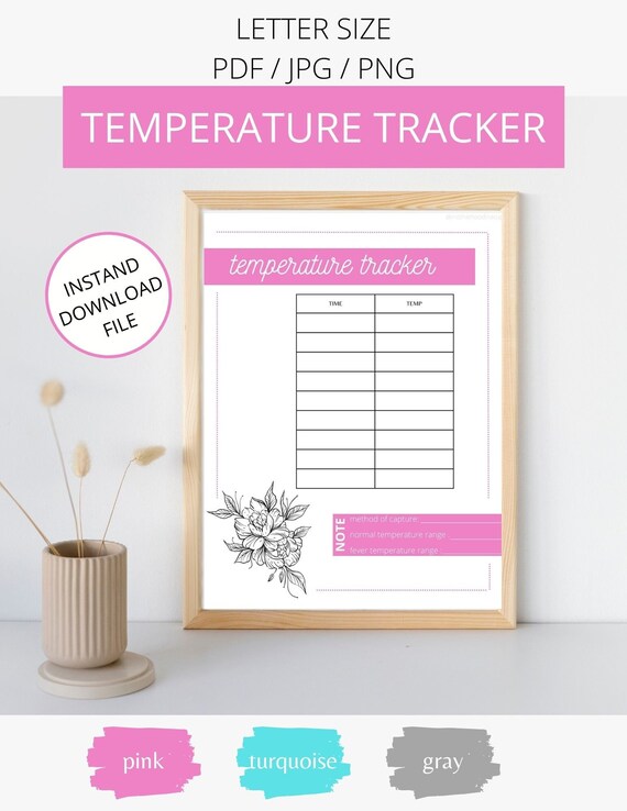 Temperature Tracker Fever Chart Sick Baby Symptom Log - Etsy