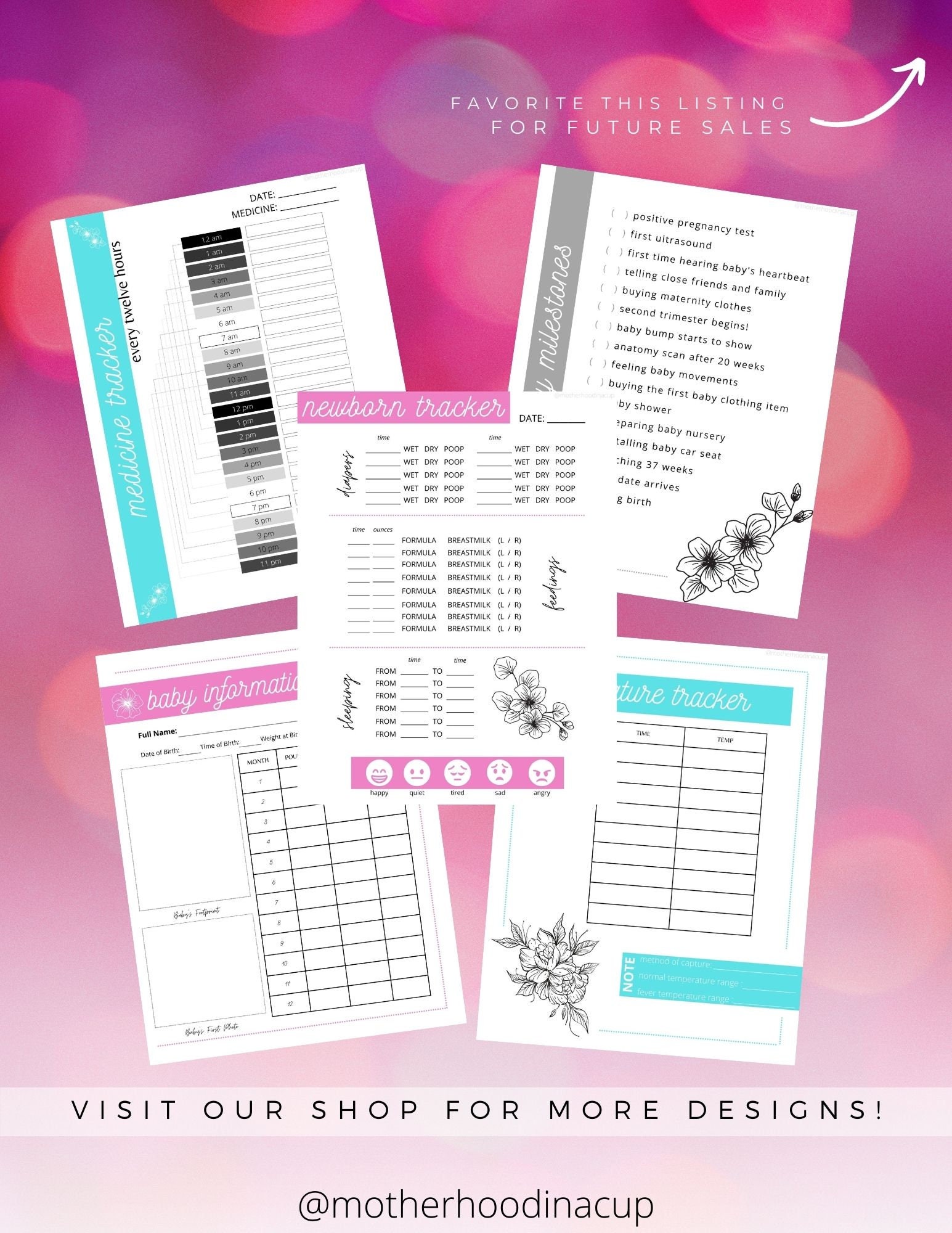 Temperature Tracker, Fever Chart, Sick Baby Symptom Log, Health Tracker ...