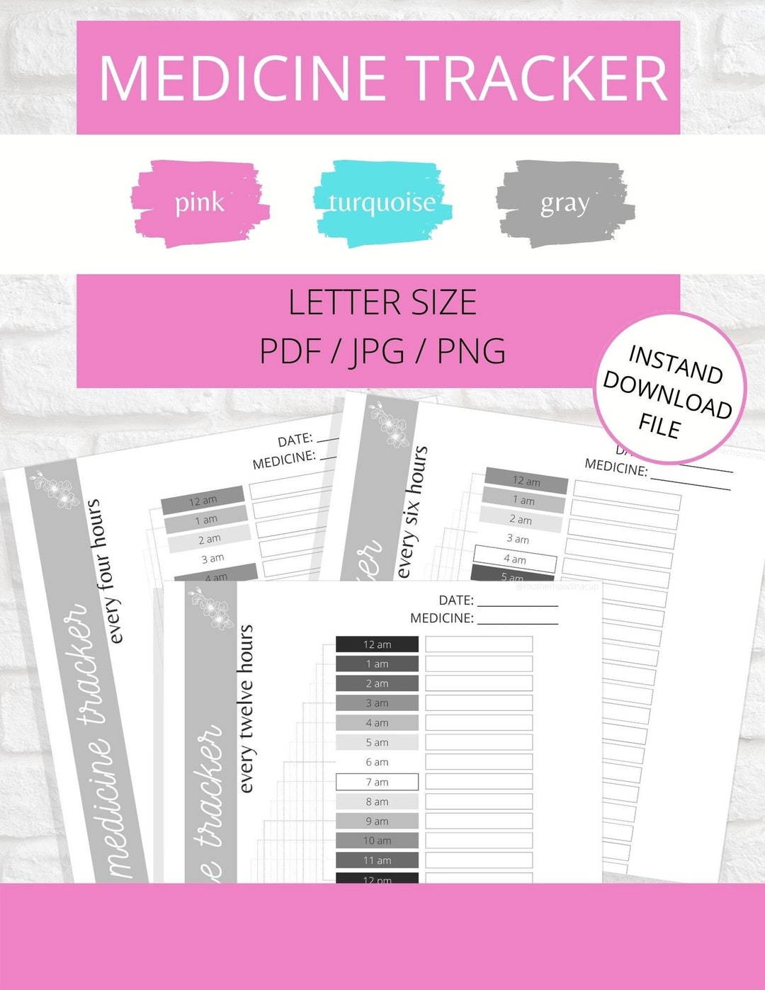 Simple Medicine Tracker for Newborn and Children, Medication Log ...