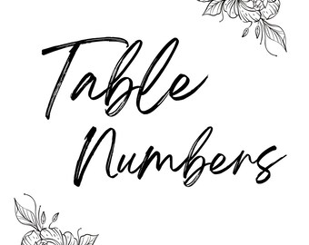 Printable Table Numbers - Etsy