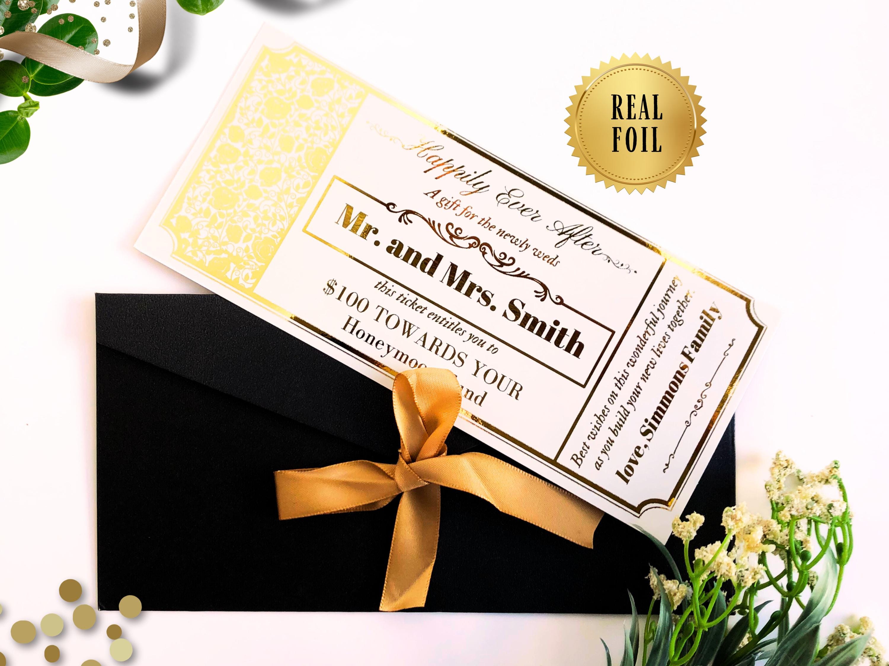 Gold Foil Custom Wedding Scratch Off, Honeymoon Fund, Wedding Money ...