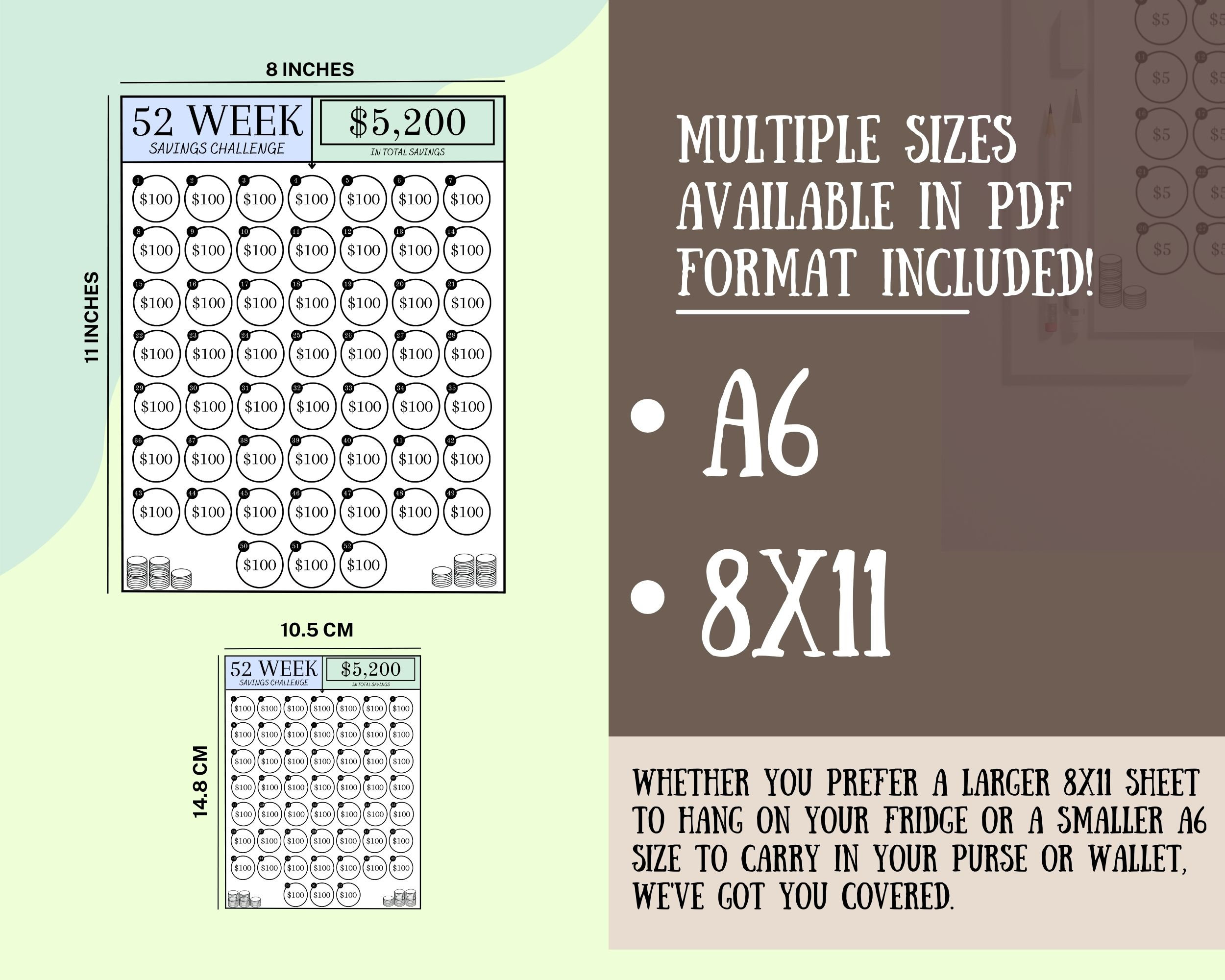 Complete Savings Challenge Set Printable Savings Goal - Etsy