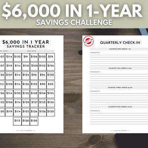 6,000 in 1 Year | 52-week Savings Plan | Roth IRA Savings Journal ...