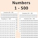 Numbers 1 500 Chart Numbers and Counting Instant Download - Etsy