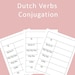 Dutch Verb Conjugation Tables: Practice Sheets (instant Download) - Etsy