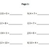 Fill in the Blanks Worksheets One Digit Addition and Subtraction ...
