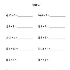 20 Pages of Addition and Subtraction | Numbers 0-20 | Math Worksheets ...