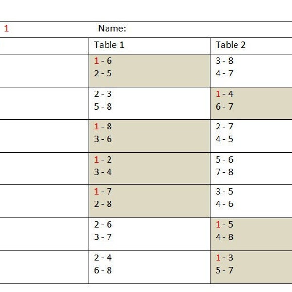 Bridge Tallies for 2 Tables - Etsy