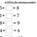 Fill in the Blanks Worksheets | One Digit Addition and Subtraction ...