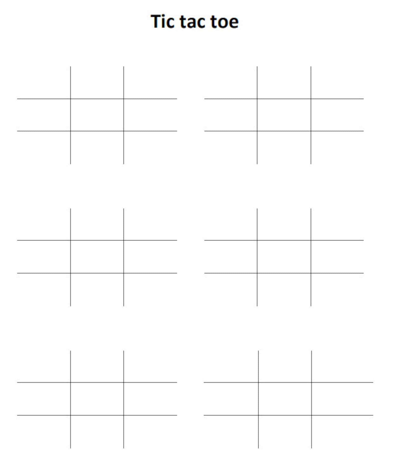 Blank Tic Tac Toe Board Game: Printable PDF (8.5x11) - Etsy