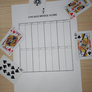Printable Chicago Bridge Score Sheets (PDF Download) - Etsy