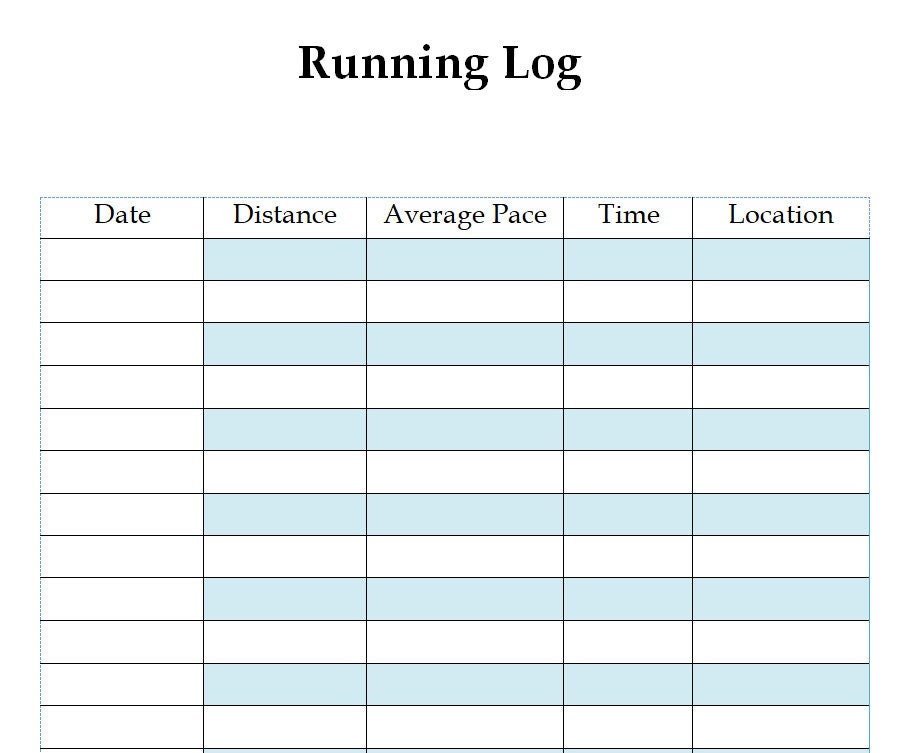 Running and Walking Log | Running Tracker | Health Tracker Tepmplate ...