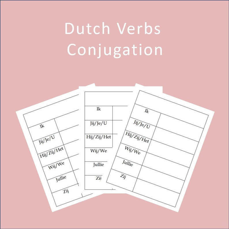 Dutch Verb Conjugation Tables: Practice Sheets (instant Download) - Etsy