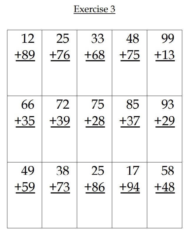 Addition Worksheets | 100 Two-digit Additions With Answers | Instant ...