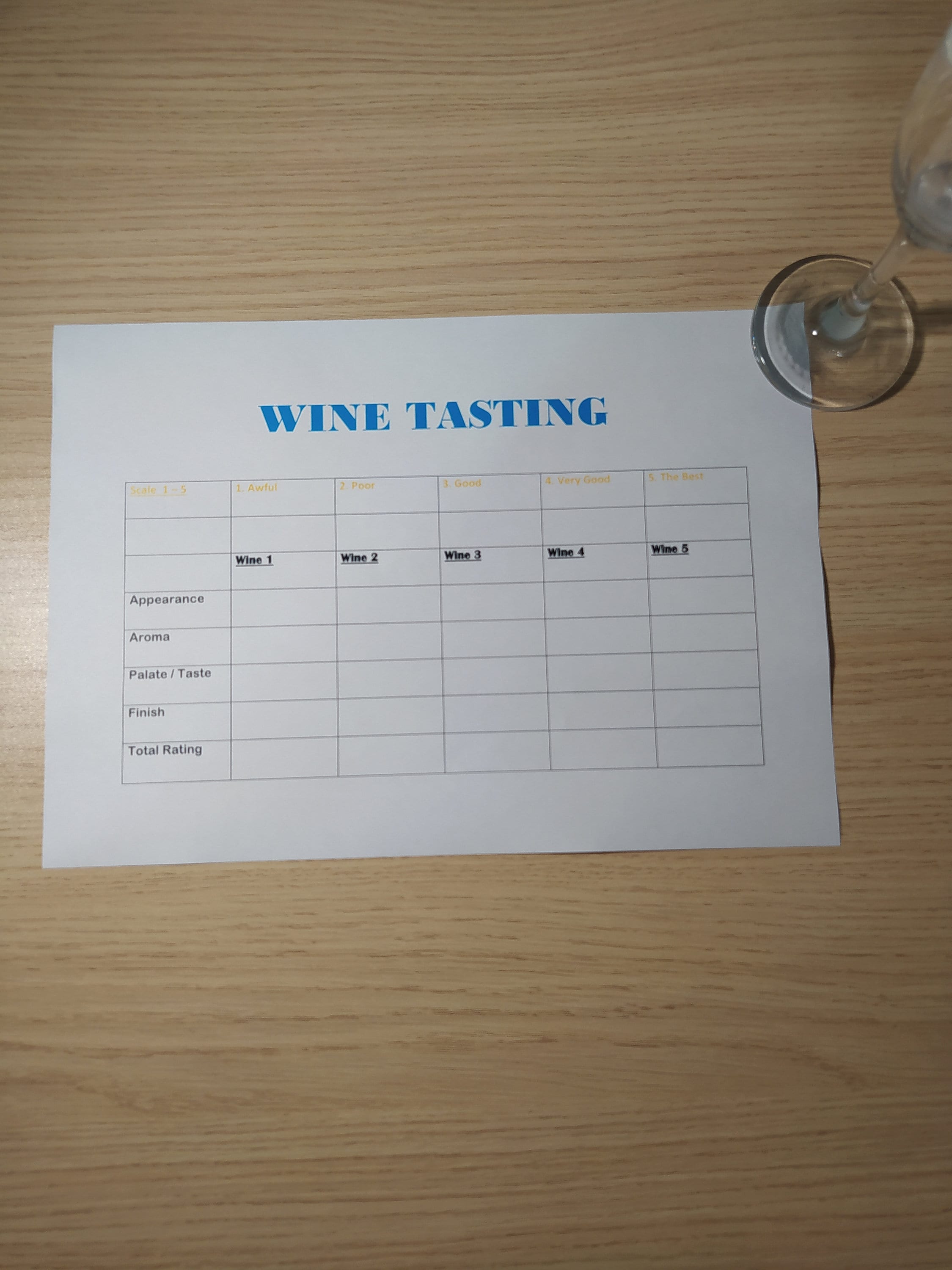 Wine Tasting Printable, Wine Tasting Party, Wine Tasting Bridal Party ...