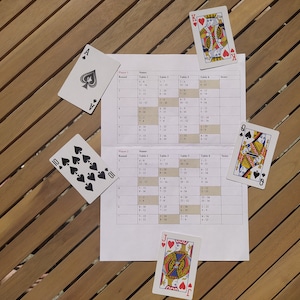 Printable Bridge Tallies: 16 Players, 4 Tables (PDF Download) - Etsy