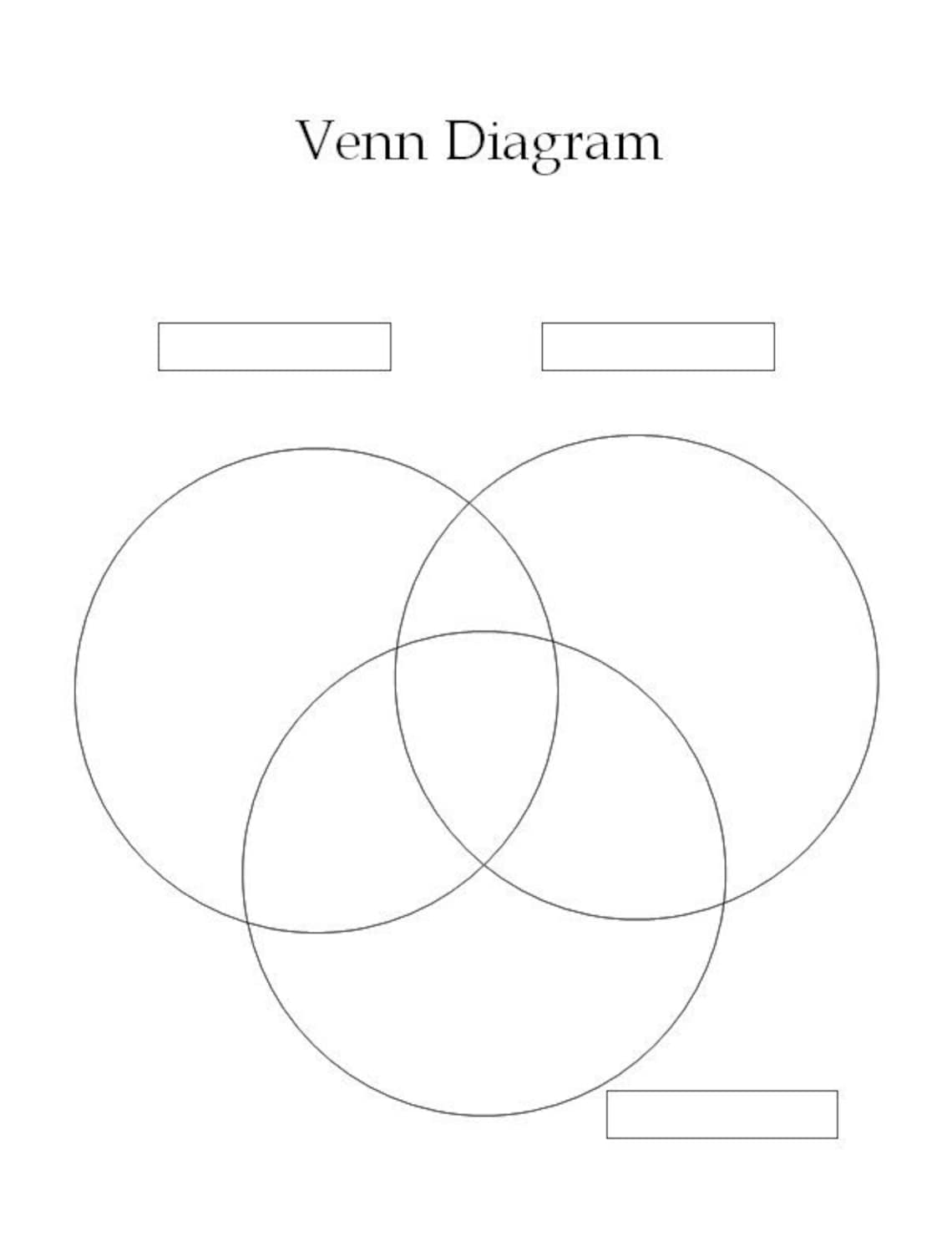 Printable Venn Diagram Worksheet: Two & Three-set (PDF Download) - Etsy