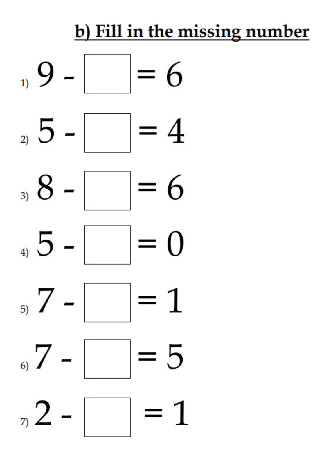 Fill in the Blanks Worksheets | One Digit Addition and Subtraction ...