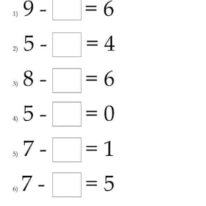 Fill in the Blanks Worksheets | One Digit Addition and Subtraction ...