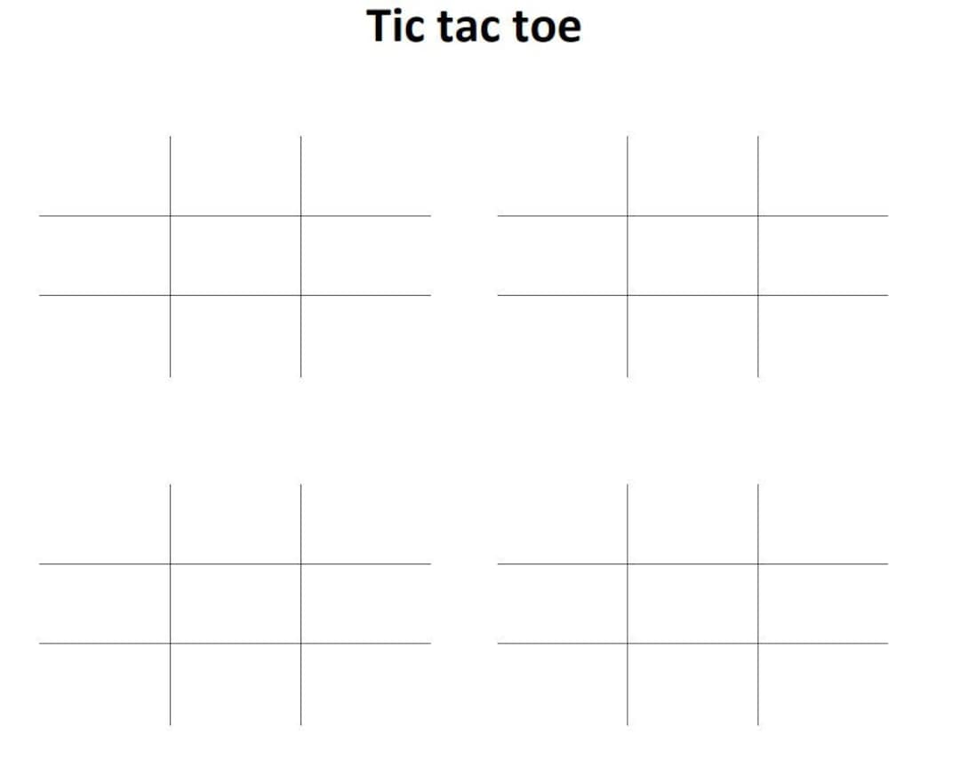 Blank Tic Tac Toe Board Game: Printable PDF (8.5x11) - Etsy