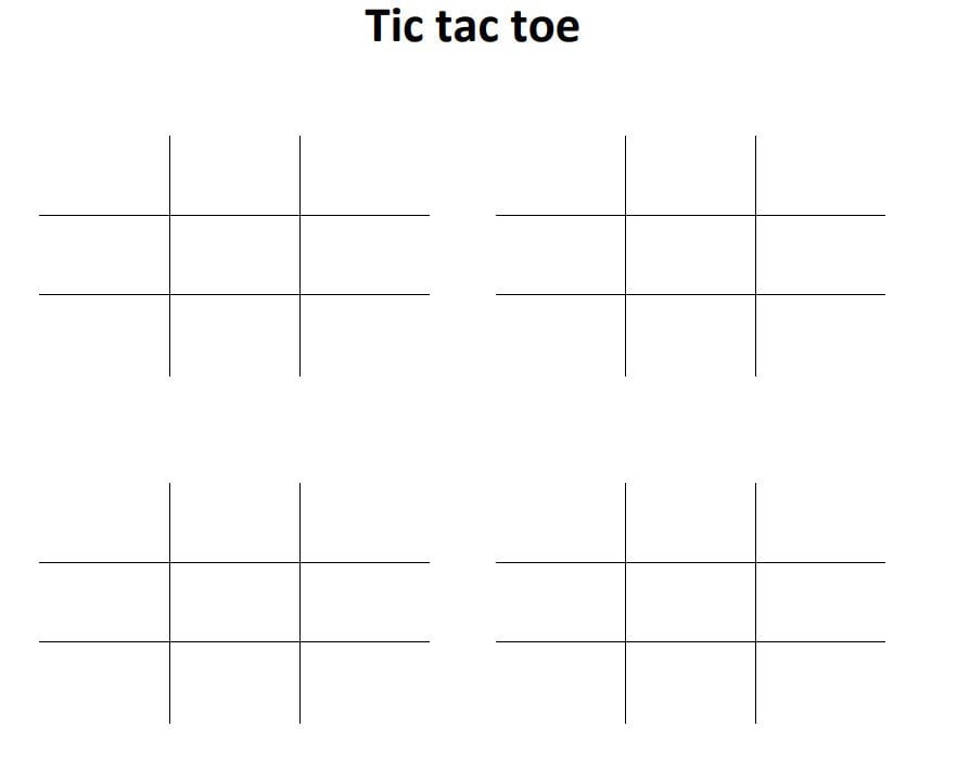 Blank Tic Tac Toe Board Game: Printable PDF (8.5x11) - Etsy