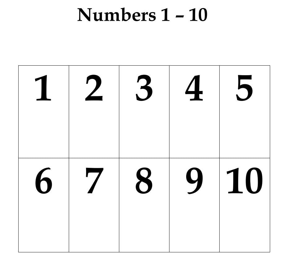 Numbers 1 - 10 Chart | Numbers and Counting | Instant Download - Etsy