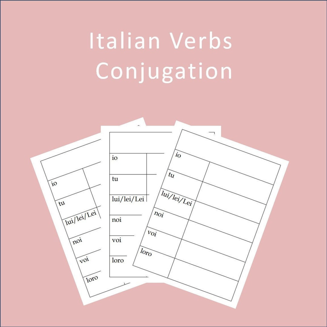 Italian Verbs Conjugation | Conjugation Tables | Italian Verbs Practice | Instant Download - Etsy