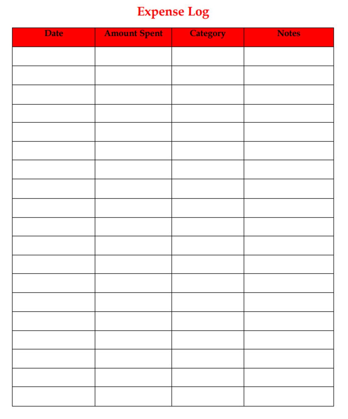 Expense Log | Expense Tracker Printable | Instant Download - Etsy