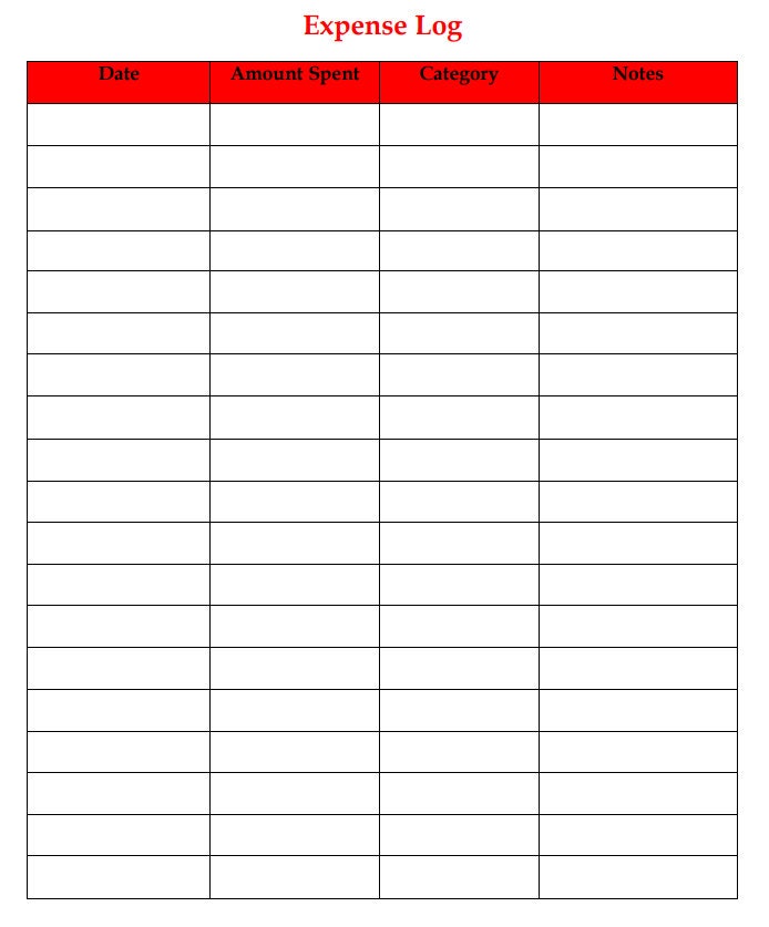 Expense Log | Expense Tracker Printable | Instant Download - Etsy