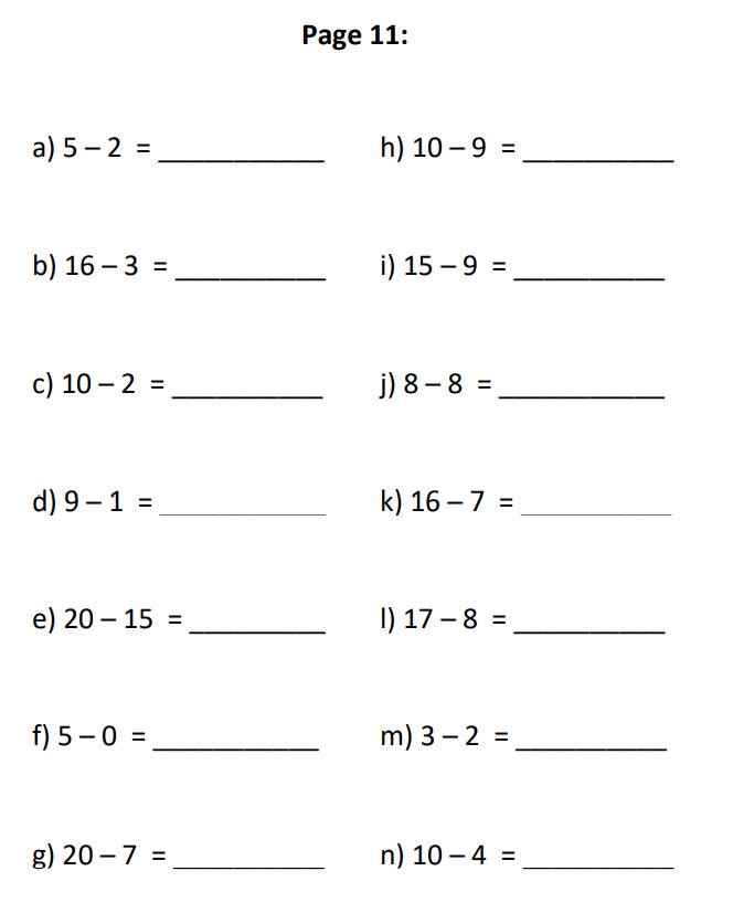20 Pages of Addition and Subtraction | Numbers 0-20 | Math Worksheets ...