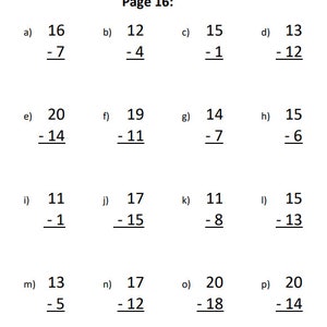 20 Pages of Addition and Subtraction | Numbers 0-20 | Math Worksheets ...