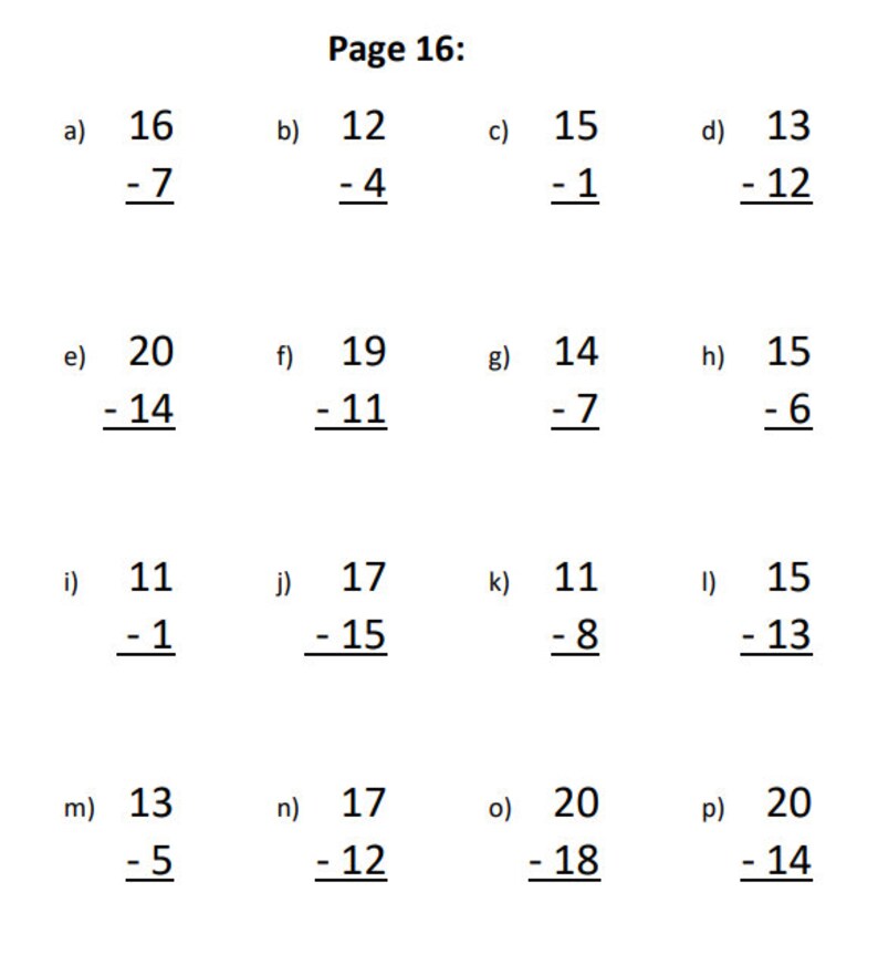 20 Pages of Addition and Subtraction | Numbers 0-20 | Math Worksheets ...