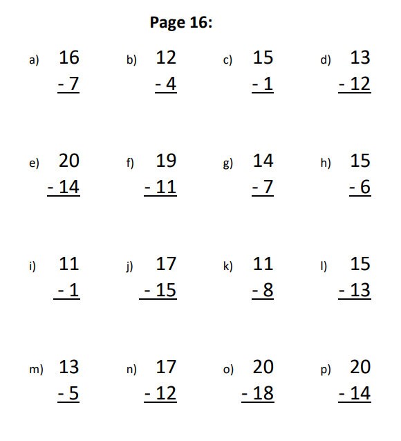 20 Pages of Addition and Subtraction | Numbers 0-20 | Math Worksheets ...