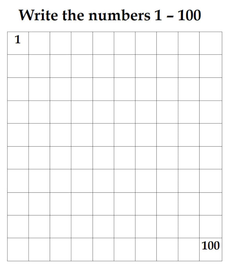 Numbers 1 - 1000 Chart | Numbers and Counting | Instant Download - Etsy