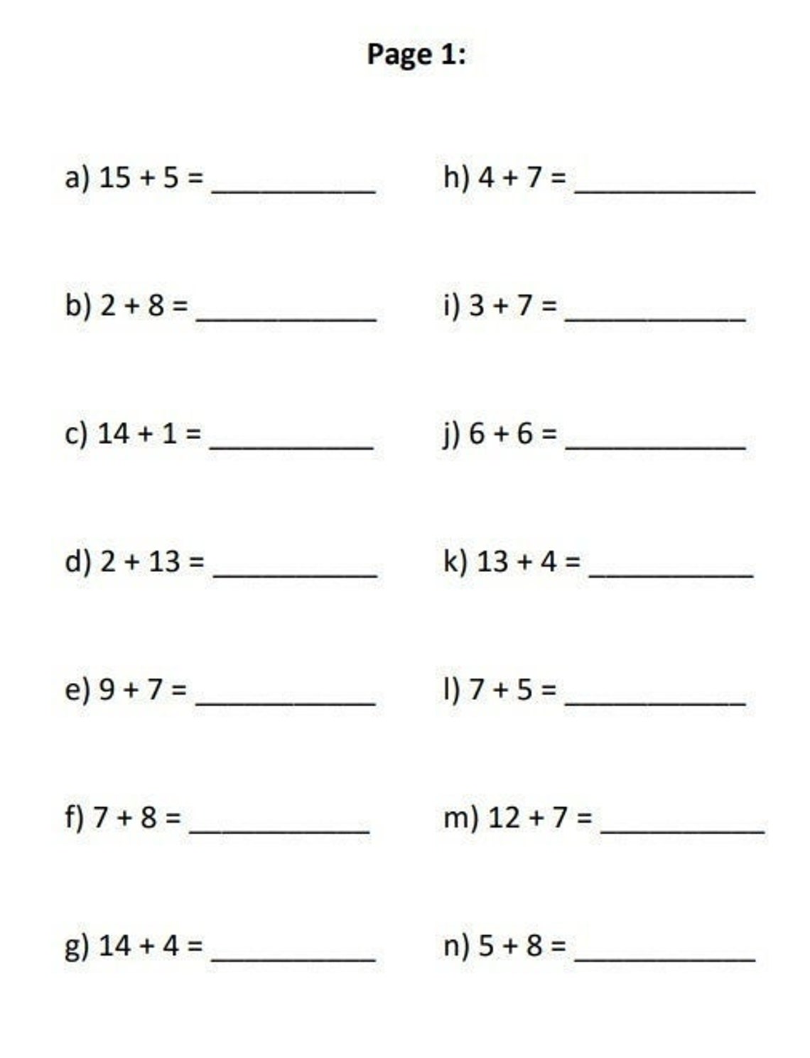 20 Pages of Addition and Subtraction | Numbers 0-20 | Math Worksheets ...
