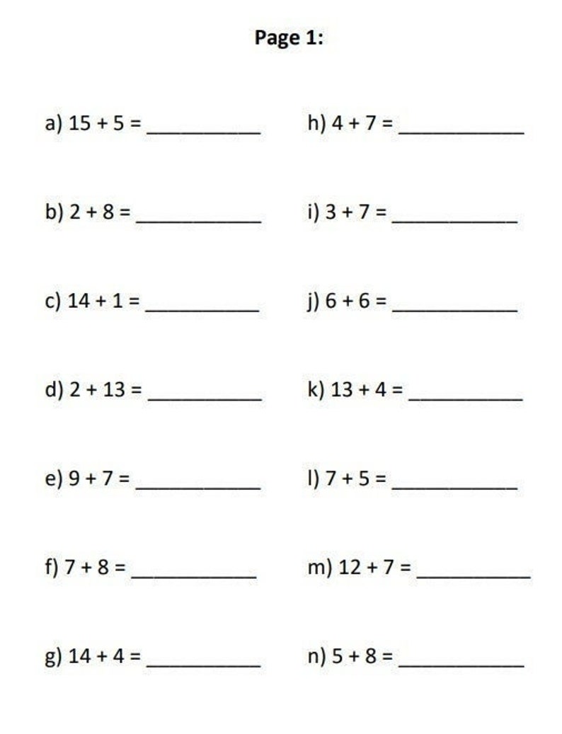 20 Pages of Addition and Subtraction | Numbers 0-20 | Math Worksheets ...