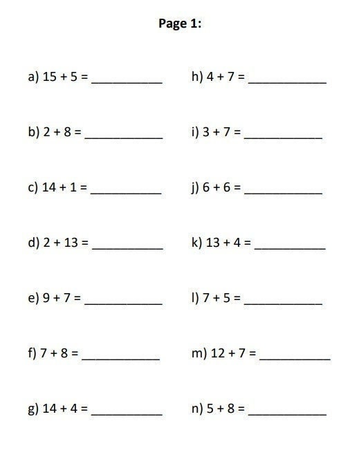20 Pages of Addition and Subtraction | Numbers 0-20 | Math Worksheets ...