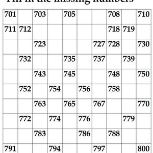 Numbers 1 - 1000 Chart | Numbers and Counting | Instant Download - Etsy