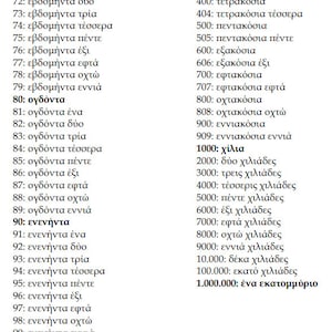 Greek Numbers | Learn to Count in Greek| Instant Download - Etsy