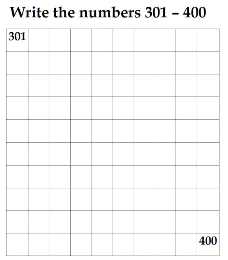 Numbers 1 - 500 Chart | Numbers and Counting | Instant Download - Etsy