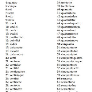 Italian Numbers | Learn to Count in Italian | Instant Download - Etsy