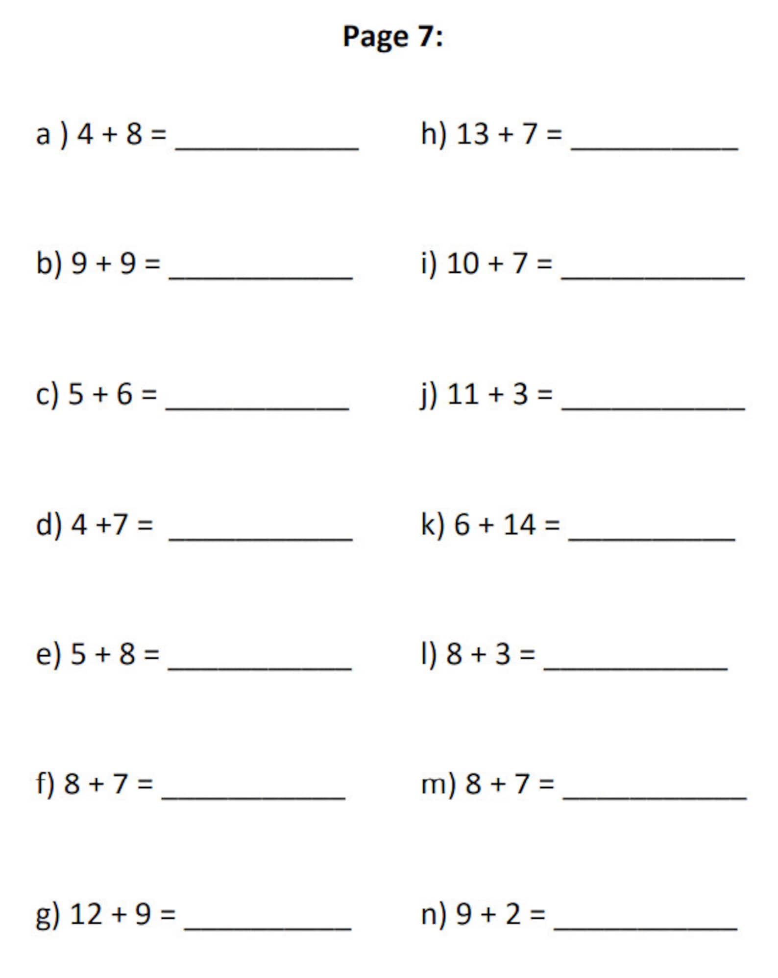 20 Pages of Addition and Subtraction | Numbers 0-20 | Math Worksheets ...