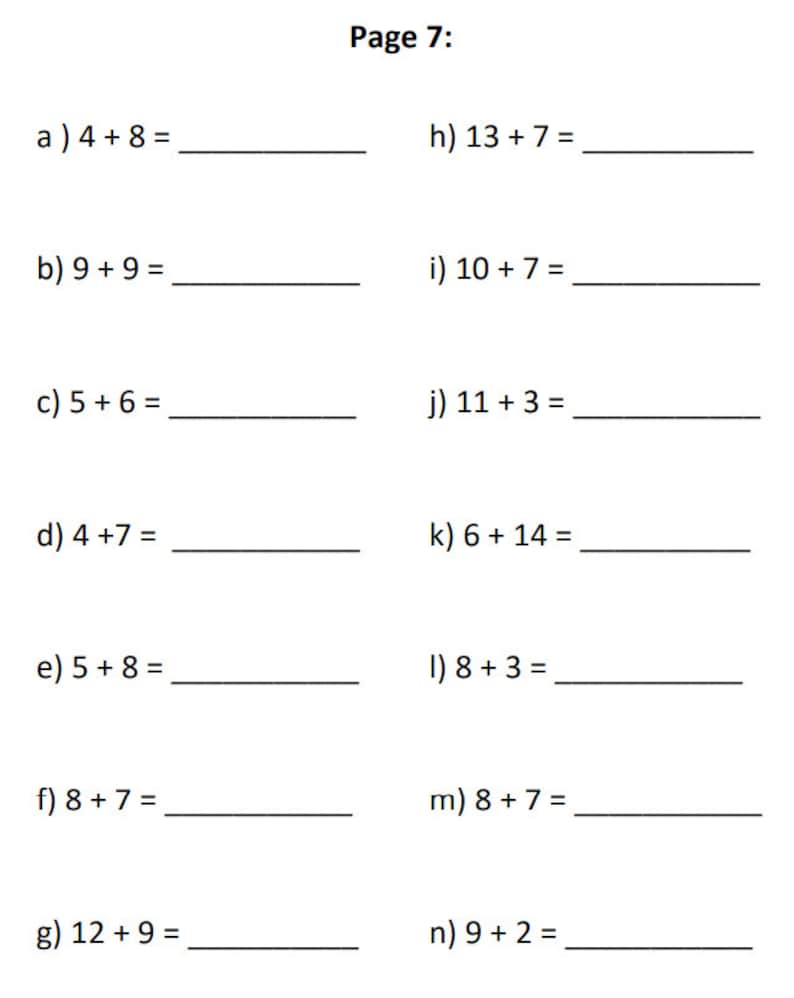 20 Pages of Addition and Subtraction | Numbers 0-20 | Math Worksheets ...
