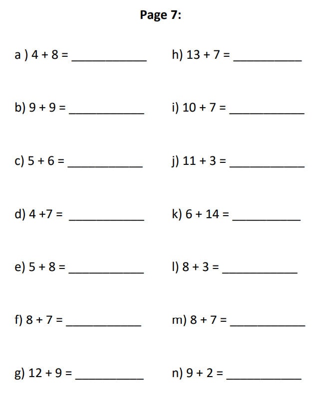 20 Pages of Addition and Subtraction | Numbers 0-20 | Math Worksheets ...