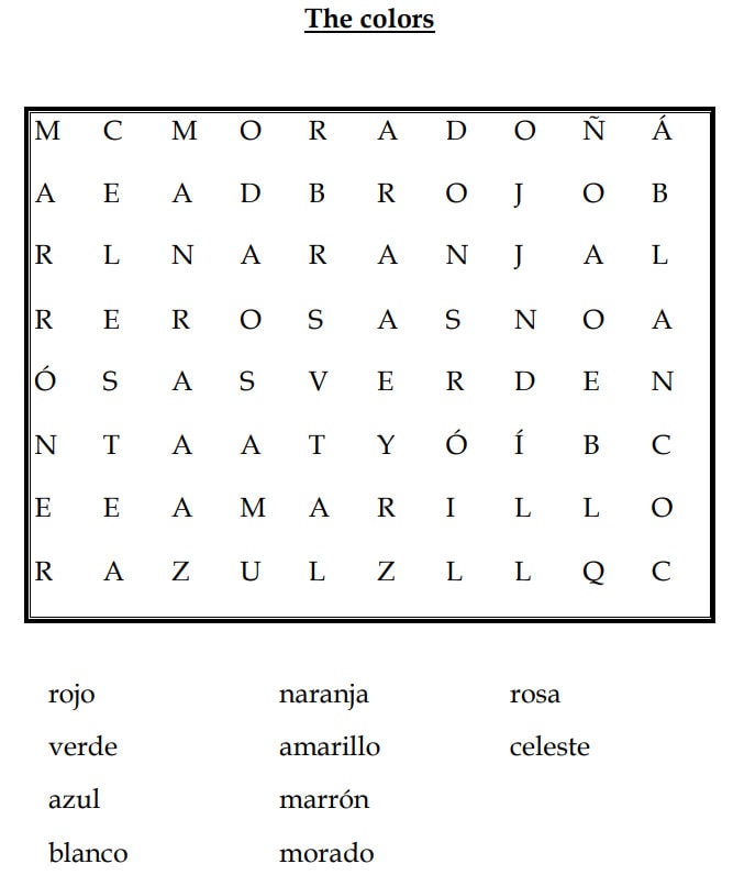 Spanish Word Search | Learn Spanish Activities | Spanish Worksheet ...